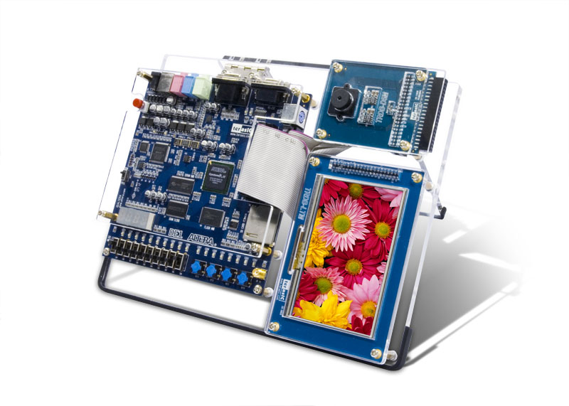 Terasic - 停产产品 - 配件 - DE1+D5M+LTM 之展示配件 (压克力背板及手提纸箱)