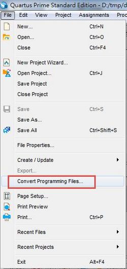 Chapter 4 Setting for change .sof file to .pof file - Terasic Wiki